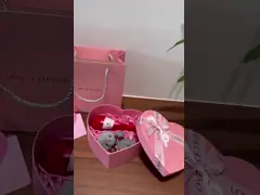 China Custom Pink Heart Greeting Card Box Set with Tote Bag - Cardboard Presentation Packaging for Weddings for sale