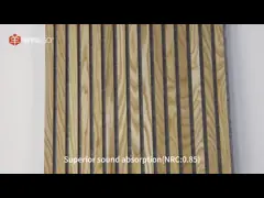 Sound Proof Walnut Acoustic Wood Slat Panels Eco Friendly Engineered Veneer Finish