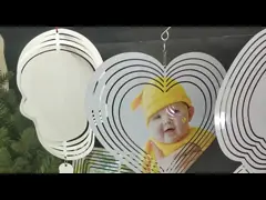 Aluminum Double Sided Printing 3 Inch Sublimation Wind Spinner Ornament Wind Chimes For Heat Press