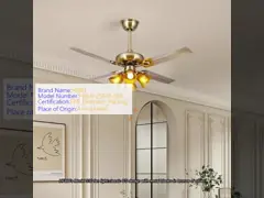 Modello all'ingrosso 330 42'' 48'' Ventola con pale in metallo Colore bronzo Colore argento Design classico USA con luce