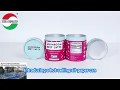 China Custom Design Food Grade Tea Container Packaging Recyclable Material Luxury Candy Round Gift Boxes Kraft Paper Tube Cylinder With Seal Metal Lid Aluminum for sale