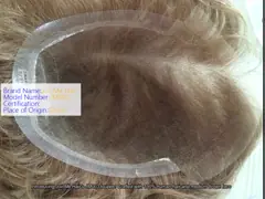 Medium Brown Lace Color Human Hair Man's Toupee Bleached Knots for a Natural and Realistic Appearance Ideal