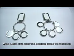 China Sublimation Blank Metal Key Chain With 6 Round Tags Diy Photo Keychains for sale