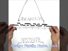 China Modern Single Sided Sublimation Wood Blanks LOVE HOME FAMILY Wooden Key Hooks For Wall And Door for sale