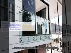 10mm Tempered Glass Railing System With Adjustable Standoff Pins Bolts Stainless Steel 304