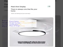 Factory Intelligent Led Ceiling Fan Modern Decorative 3 Color Led Light Smart Remote Control Invisible Ceiling Fan