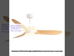 wholesale   HFBH Model 666 52'' Simple Decorate Style Wood Color Ceiling Fan Light