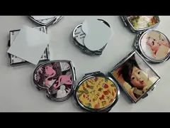 China Portable Cat Shape Sublimation Compact Mirror Custom Makeup Mirror for sale