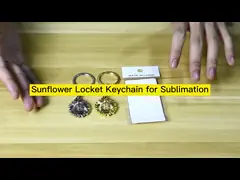 Custom Blank Metal Keychain Openable Sublimation Sunflower Locket Key Chain Valentine's Day Gift