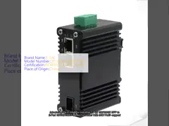 Mini Industrial 1-Port 100/1000X SFP to 2-Port 10/100/1000T 30W PoE+ Media Converter