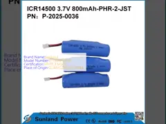 ICR14500 3,7 В 800 мАч-PHR-2-JST-10 мм проводной аккумулятор