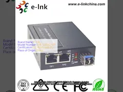 2x10/100/1000BASE-T to 1x100/1000BASE-X SFP Media Converter with Built-in Power Supply