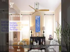 China wholesale  52 Inch Fan Light Ventilador De Techo Living Room Indoor Bldc Smart Modern 3 Blades Wooden Ceiling Fan with Light and Remote for sale