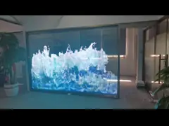 China Indoor Outdoor Adhesive Transparent Flexible LED Film Crystal Screen Display Panel Transparent LED Film Screen for Glass for sale