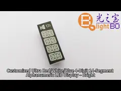 Customized Ultra Red/White/Blue 4-Digit 14-Segment Alphanumeric LED Display