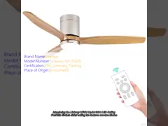 China Manufacturer LED Ceiling Fan Manufacture 52 Inches Wooden Blades Nickel Led Lighting Ceiling Fan for sale