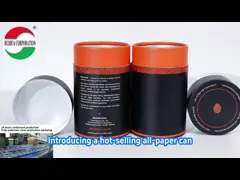 Custom Size Matte Kraft Paper Black Round Cylinder Coffee Tube Packaging With Aluminum Foil