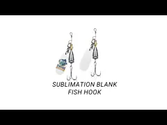 China Sublimation Gift Box Custom Blank Metal Aluminum Plate Plumb Three Hook Fishing Hook For Outdoor Fishing for sale