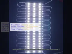 China 7512-5050 RGB LED Module 0.72W LM60-66LM Angle 160 IP65 With The Light Box Displaying The Different Luminous Characters for sale