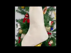 Heavy Thick 380gsm Linen Sublimation Christmas Stockings With Red Cotton Cords