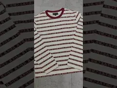 Custom Streetwear High Quality 100% Cotton DTG Printing Ringer Loose Oversized Crewneck Striped Long