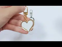 Promotion Gift Heart Keychains Gold Sublimation Metal Charm Heart Keychains