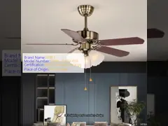 장식 조명 천장 선풍기 5 블레이드 레스토랑 220V 천장 선풍기 조명