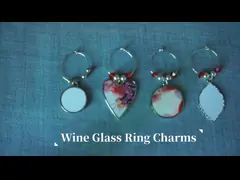 China Bar Accessories Table Decorations Sublimation Wine Glass Charms Rings for sale