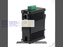 Mini Industrial 1-Port 100/1000X SFP to 2-Port 10/100/1000T 90W PoE++ Media Converter
