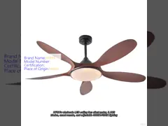 LED 천장 팬 5 ABS 블레이드 침묵 모터 LED 조명 스마트 천장 팬 리모컨