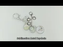 Zinc Alloy Sublimation Blank Metal Key Chain Custom Sublimation Keychains With 4 Round Photo Charms