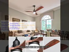 Manufacturer Single Decoration Silence Wood Electric Remote Dc 52 Inch Ceiling Fan