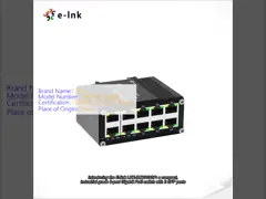 Mini Industrial 8-Port 10/100/1000T 802.3at PoE + 2-Port 10/100/1000T Compact Ethernet Switch