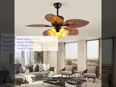 Manufacturer Modern European Luxury Decorative Solid Wood Blade Zipper 220V Ceiling Fan With Light