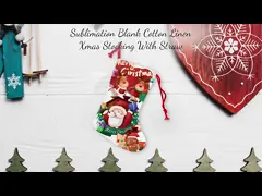 Personalised Christmas Decorations Sublimation Linen Christmas Stockings Blanks