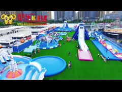 China Snow World Outdoor Inflatable Waterpark Customized With Big Round Pool for sale