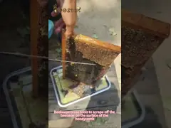 You can see that honey is extracted by hand without any chemical additions