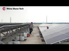 China Single Roller Solar Panel Washer Brush Replaceable  Solar Panel Cleaning Brush And Pole 3.6m for sale