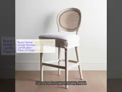 China Linen Solid Wood Barstool Removable Upholstered Wood Bar Stools Stylish for sale