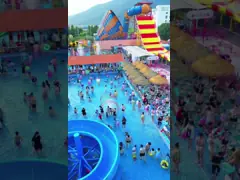 China Educational Water Play Equipment Outdoor Pool Slide Commercial Large Water Slide Combination Colorful rainbow Racing Slide Group for sale