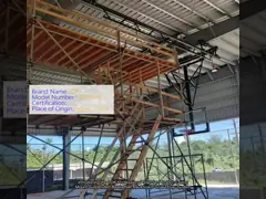 China Ceiling Suspended Stationary Basketball Hoops Tempered Glass Indoor Gymnasium FIBA Adjustable Basketball Backstop Stand for sale