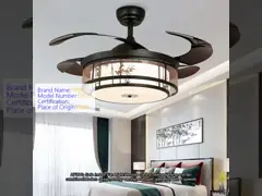 Luz de ventilador de interior segura Control remoto Iluminación de techo Lustrero con ventilador