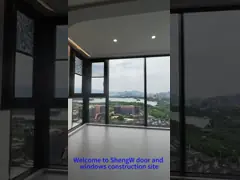 China Silver Aluminum Sliding Glass Door Insulated Glass Aluminium Sliding Frame For Thermal Insulation for sale