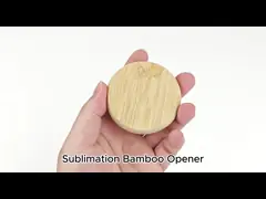 China Blank Round Sublimation Wooden Magnetic Beer Bottle Opener for sale