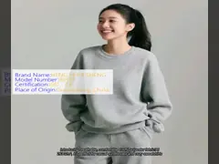 China Breathable Sundress Fabric 100% Polyester Grey Sweatshirt Fabric 263GSM for sale