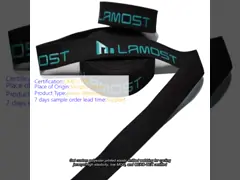 Cinta elástica de punto estampada de poliéster con logotipo personalizado, bajo MOQ para maillots de ciclismo