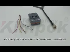 1.7GHz VTX ワイヤレス UAV ビデオ送信機 IRC Tramp ビデオリンク対応 4W RF電力 VTX