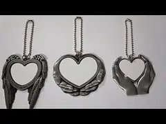China Customized For Love In Hands Memorial Car Hanging Ornament Metal Sublimation Blank Elegant Car Hanger for sale