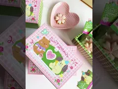 Spring Themed Sweet Moment Dessert Box Hand Drawn Animal Pull Out Drawer Packaging