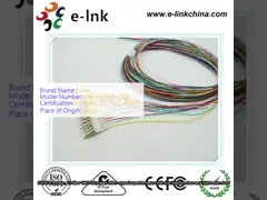 1-meter multicolored 12-fiber Bundled Fan-out OM3 LC pigtail